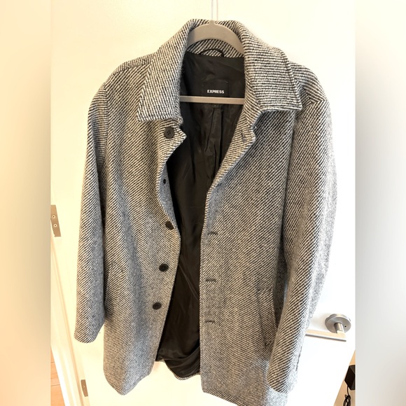Express | Jackets & Coats | Mens Express Grey Car Coat | Poshmark